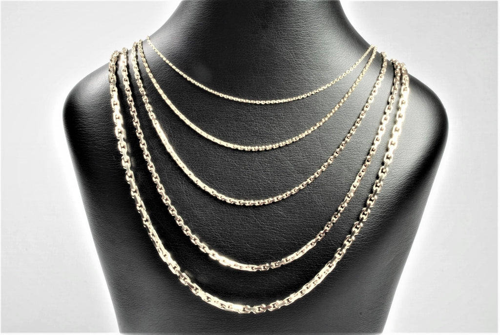 BNH 14 kt Hvidguld Anker Facet Kæde |SPAR 25%|